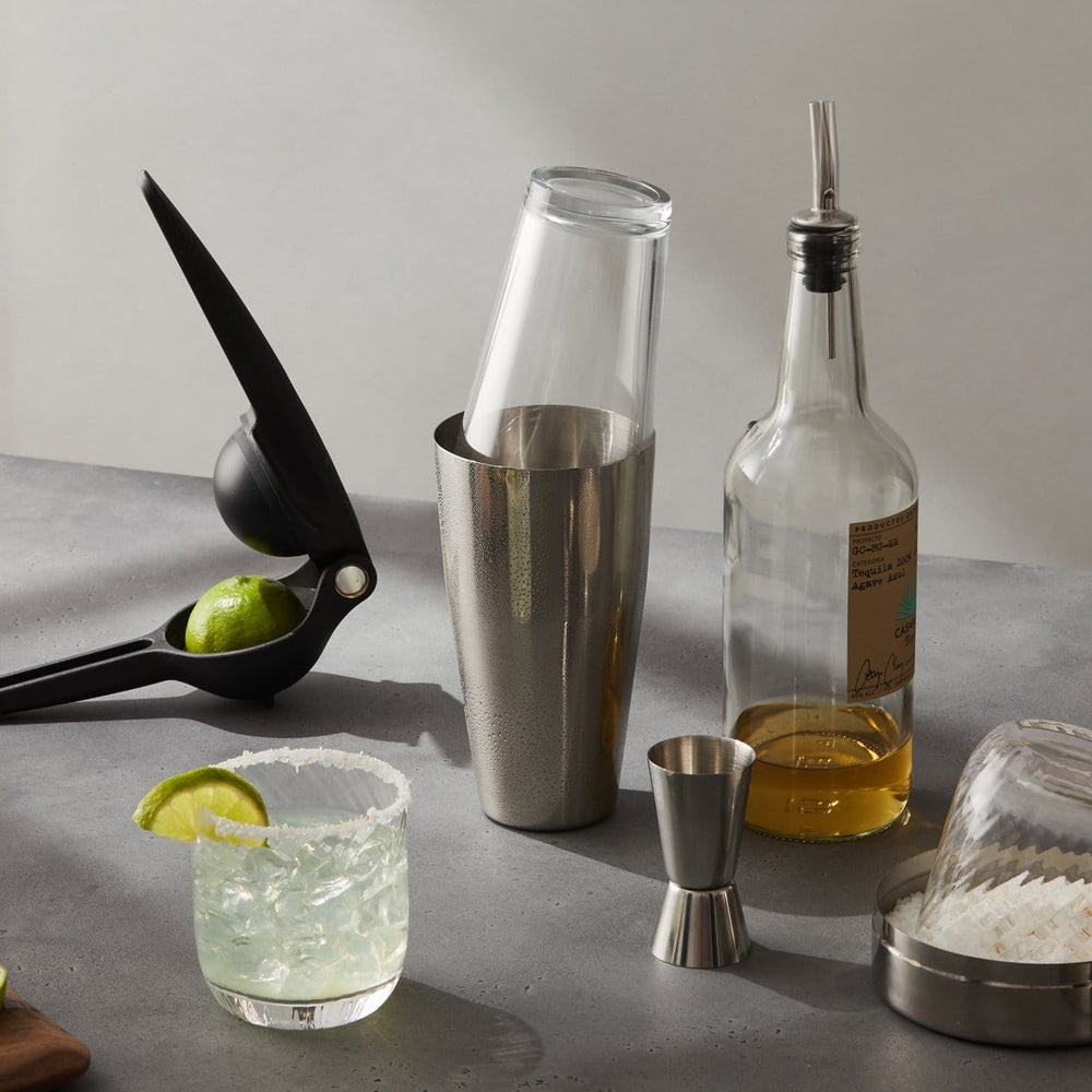 24oz Stainless Steel & Glass Boston Cocktail Shaker